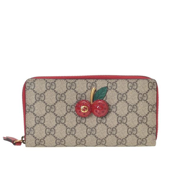 Gucci | Bags | Gg Supreme Cherry Zip Around Wallet | Poshmark